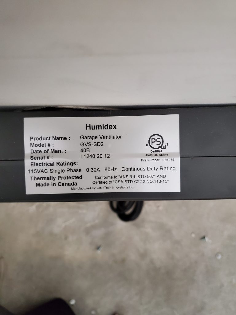 Construction Materials-Humidex Garage Ventilation - Northern Built